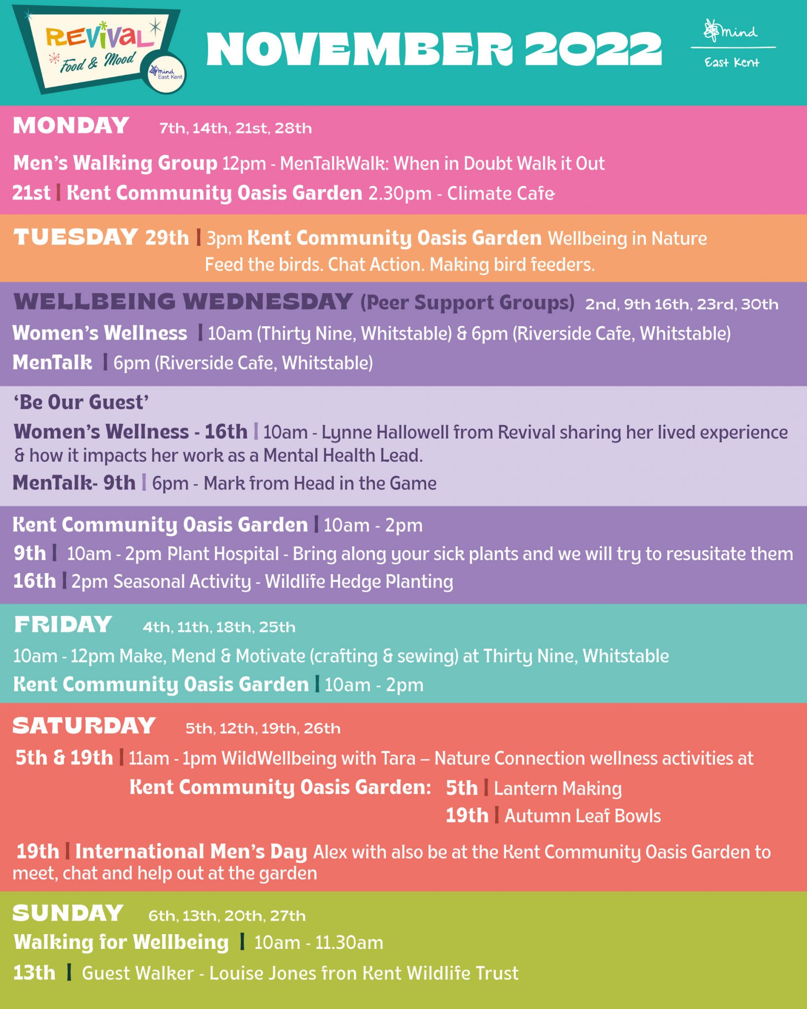 Peer Support Calendar – Revival