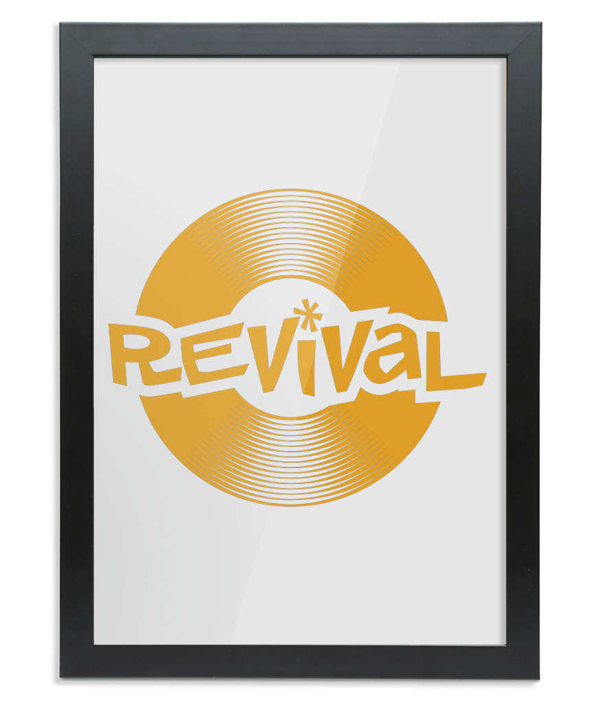 Framed A3 Fine Art Print – Yellow Revival Vinyl – Revival